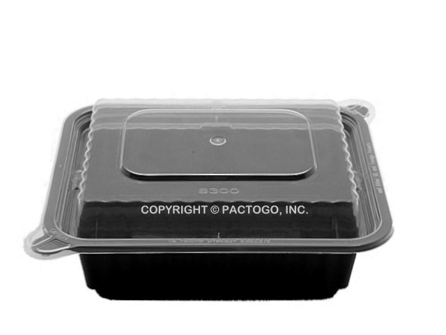 12 oz. Rectangular Black Container With Lid Combo 50/PK – Foil-Pans.com