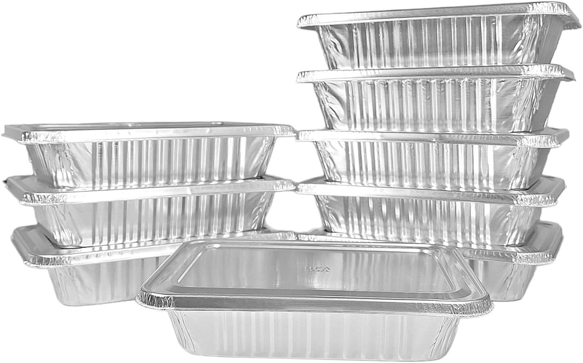 Handi-Foil 2 1/4 lb. Oblong Take-Out Foil Pan w/Foil Lid Combo Pack 50 ...