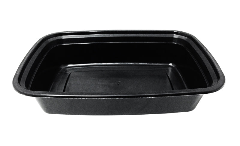 38 oz. Rectangular Black Container w/Lid Combo 50/PK – Foil-Pans.com